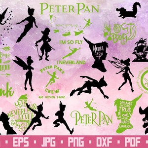 50 Mega Bundle Peter Pan SVG PNG Cut File Vector Silhouettes Printable ...