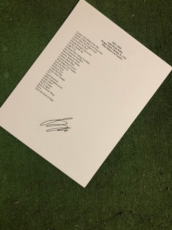 Luke Bryan Signed Setlist From 2018 Wrigley Field | Etsy