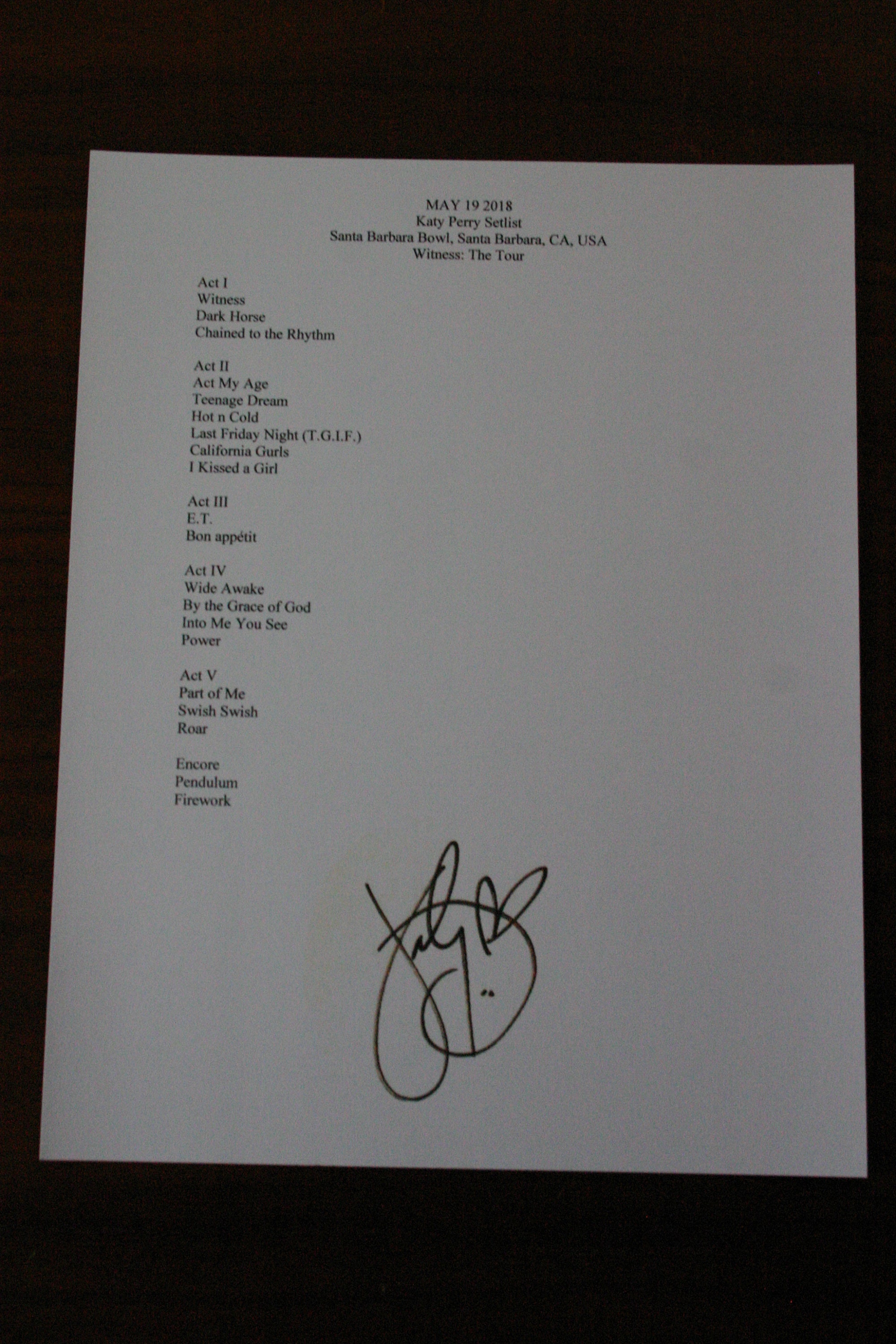 Katy Perry Prism Tour Setlist