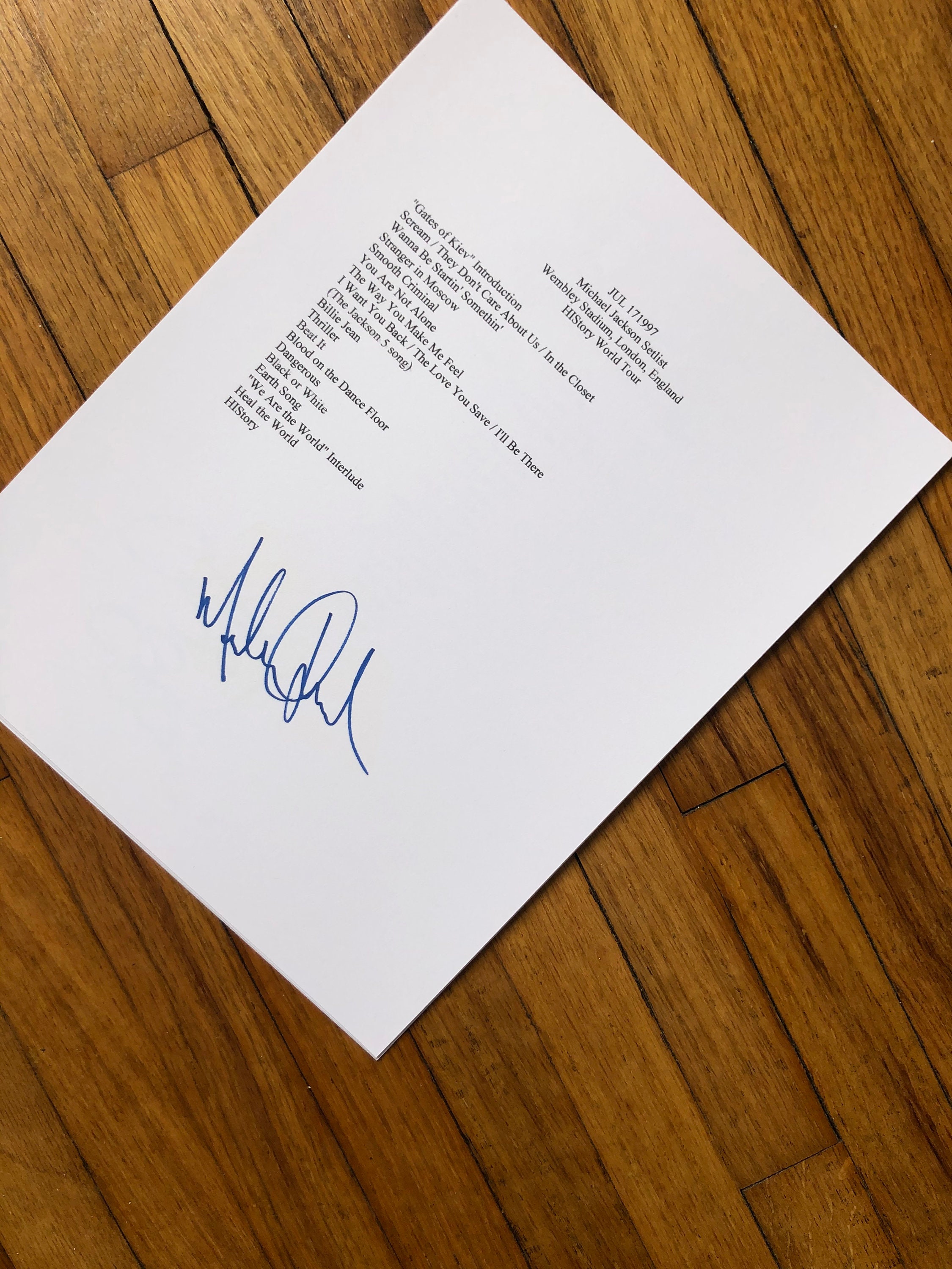 Michael Jackson Signature We Are The World