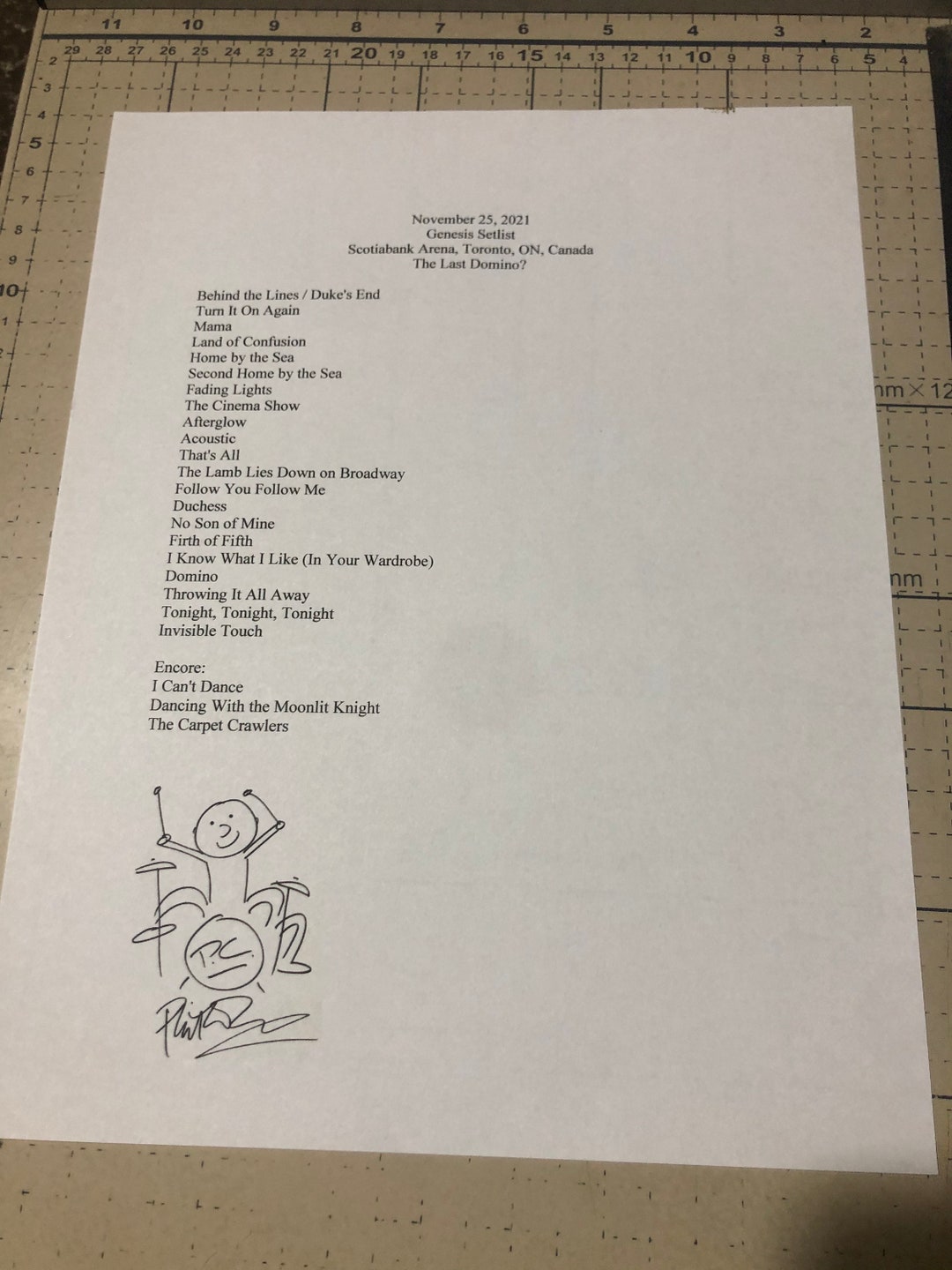 Genesis Signed Setlist Reprint 2021 the Last Domino - Etsy