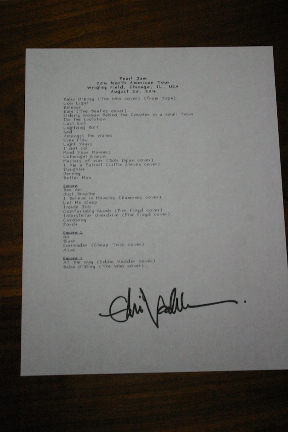 Pearl Jam Wrigley Field Setlist