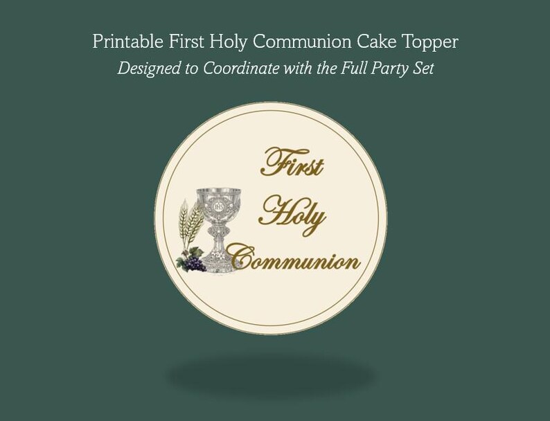 First Holy Communion Printable Party Decorations Bundle, Catholic ...