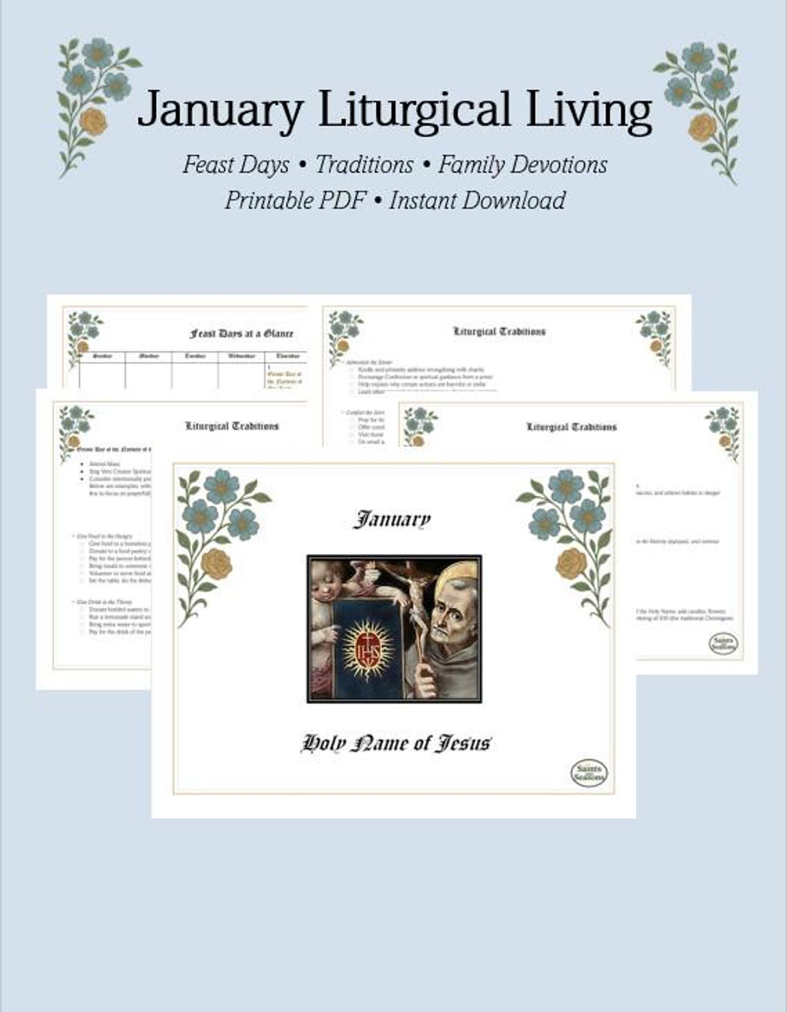 Catholic Liturgical Guide January 2026 Printable | 13-page Feast Days ...
