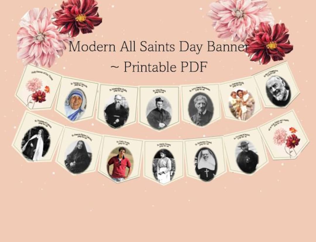 Printable Catholic Saint Banner: Modern Saints Decor (PDF Download) - Etsy