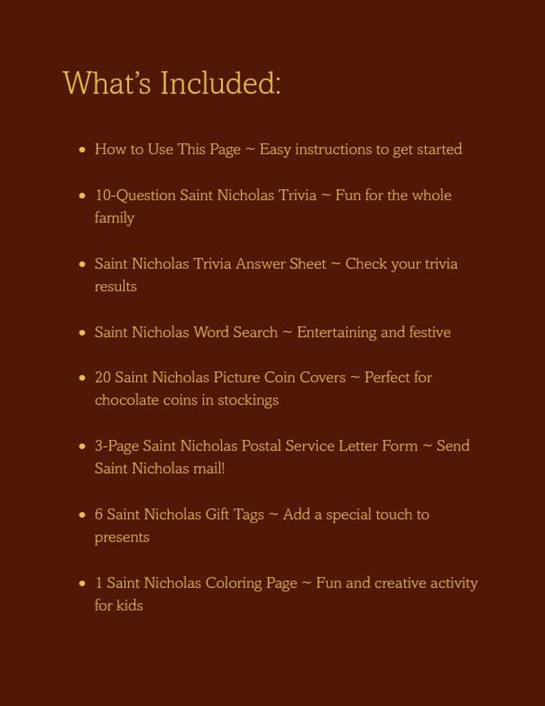 Fun Saint Nicholas Printables for Kids | Trivia, Word Search, Coloring ...