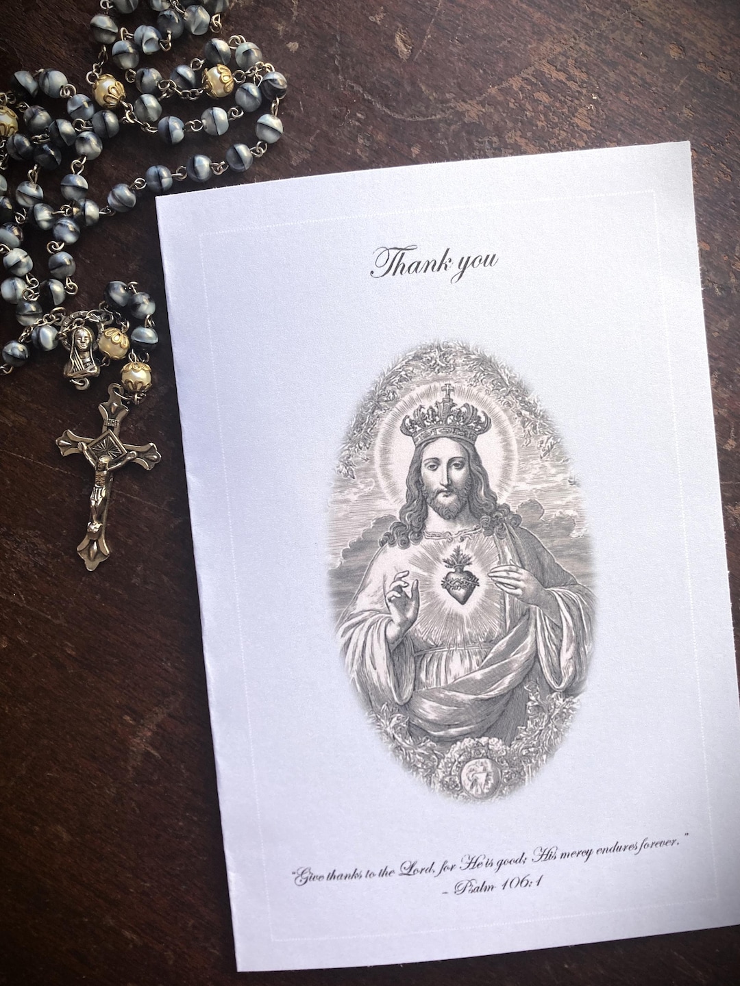 Catholic Thank You Card – Psalm 106:1 Bible Verse (printable) - Etsy