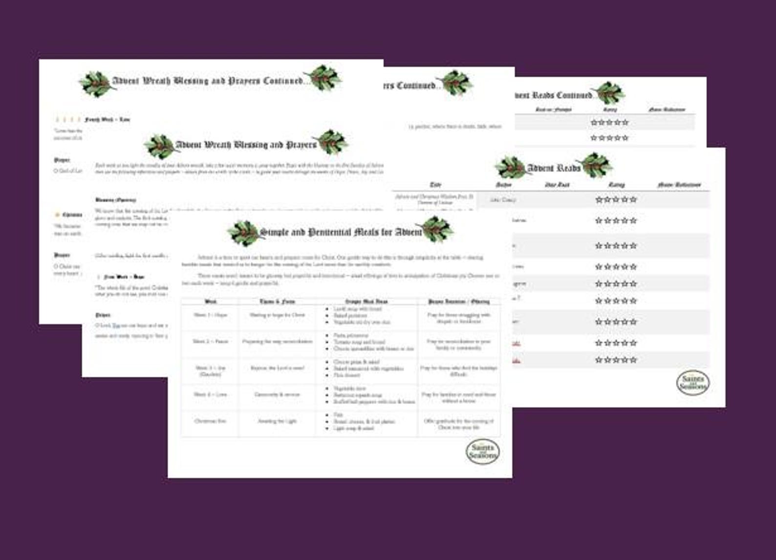 Printable Catholic Advent Calendar 2025 • Family Devotional Guide PDF ...