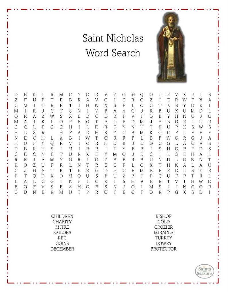 Fun Saint Nicholas Printables for Kids | Trivia, Word Search, Coloring ...