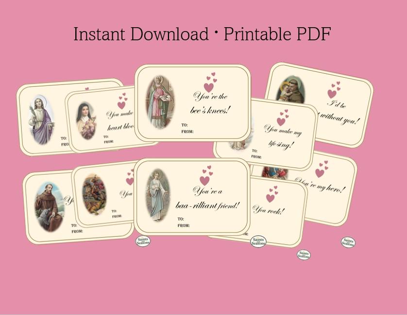 Catholic Saint Valentine Cards for Kids | Printable Valentines | Faith ...