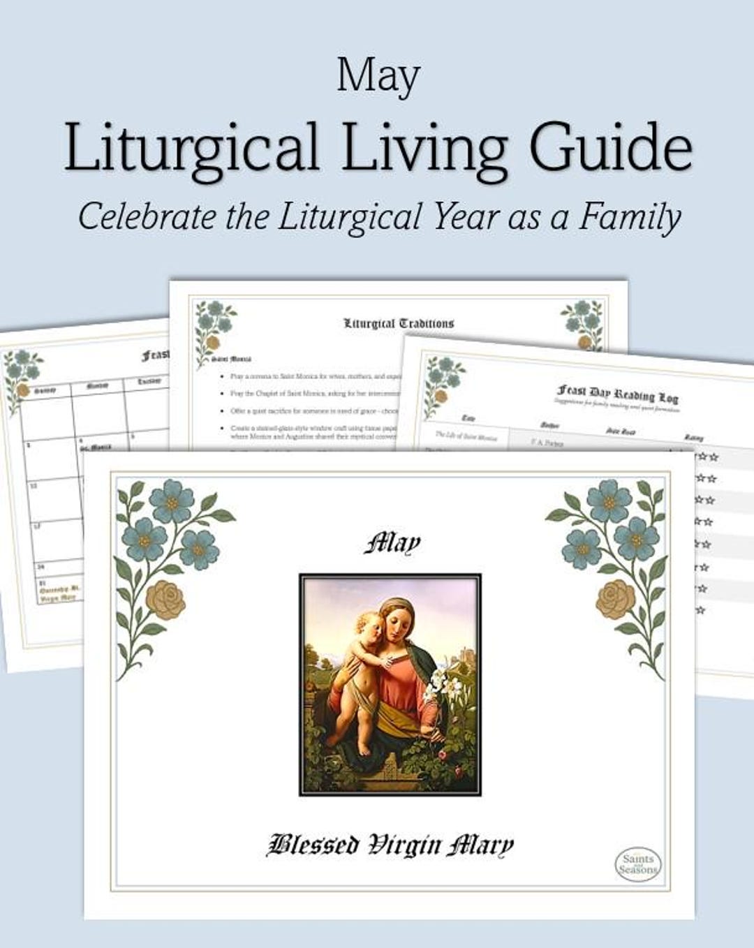 May Catholic Feast Day Bundle | Printable Saints Activities, Marian ...