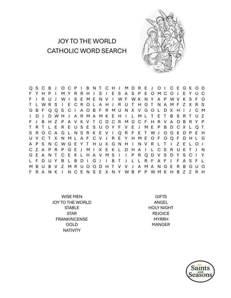 Catholic Word Search Bundle for Kids – Advent, Christmas, Lent & Easter ...