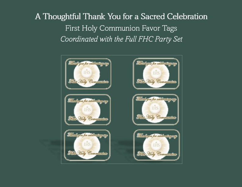 First Holy Communion Printable Party Decorations Bundle, Catholic ...
