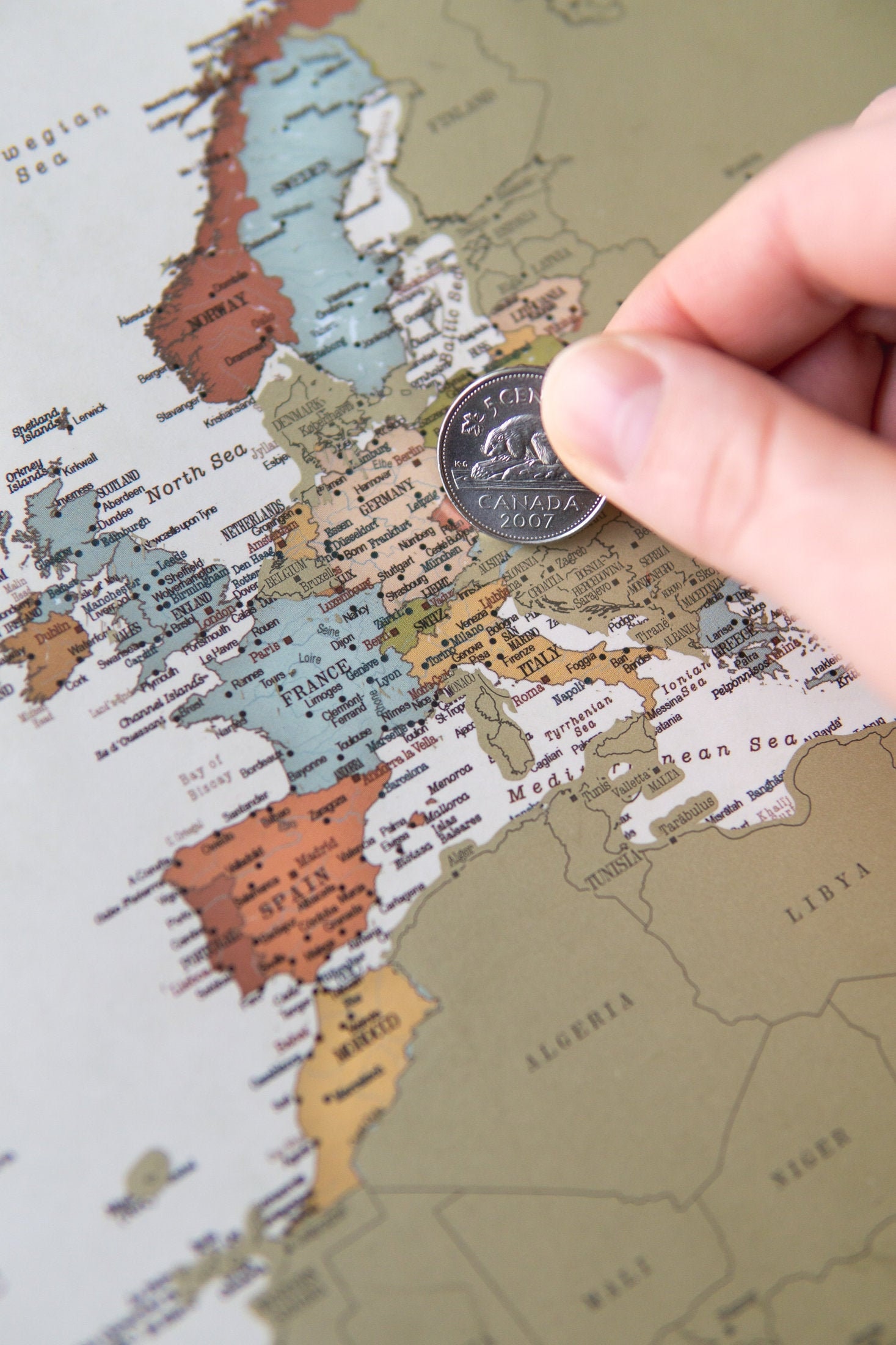 Large Scratch off World Map - Deluxe Detailed Travel Map With Gold Foil ...