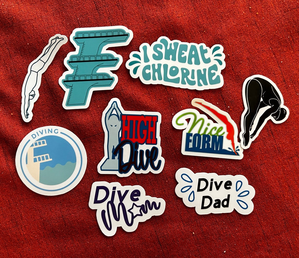 Swim Dive Water Polo and Synchronized Swim Stickers - Etsy UK
