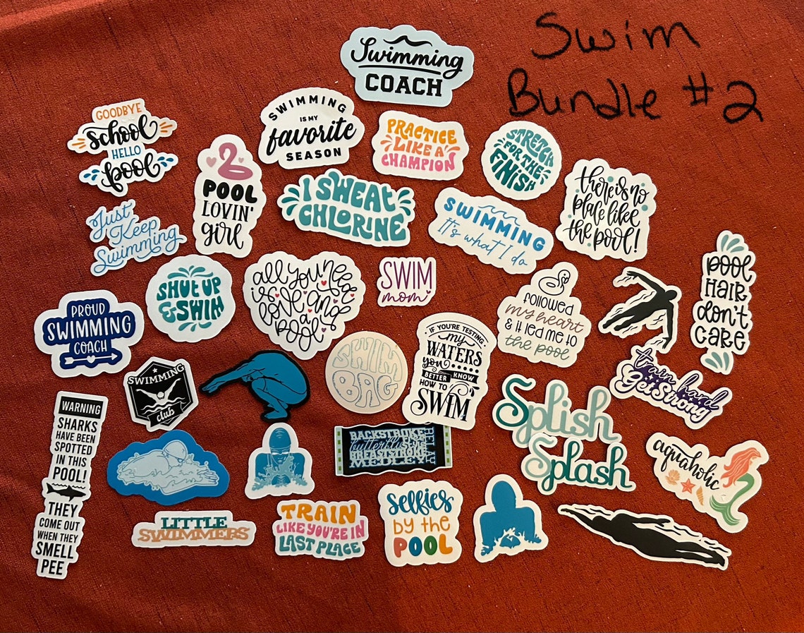 Swim Dive Water Polo and Synchronized Swim Stickers free - Etsy