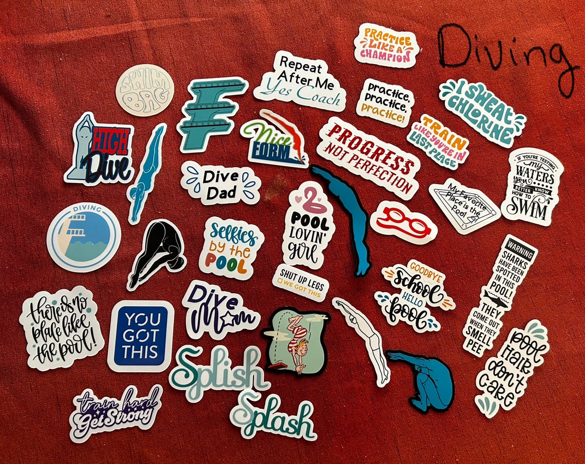 Swim Dive Water Polo and Synchronized Swim Stickers - Etsy UK