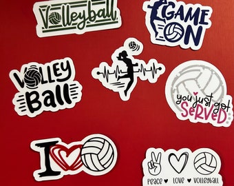 Volleyball Sticker Pack, Volleyball Water Bottle Sticker, Custom ...