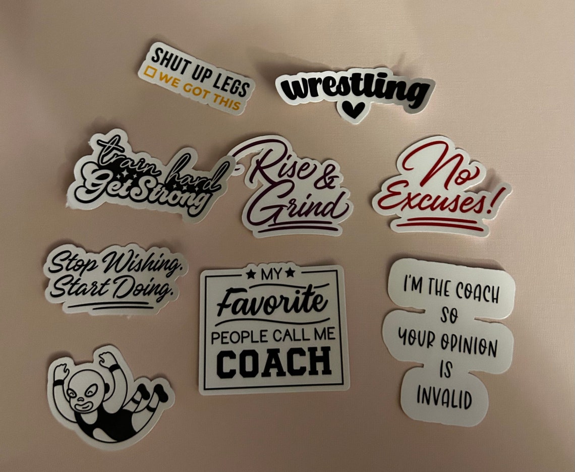 Wrestling Stickers free Shipping Personalized Optional - Etsy