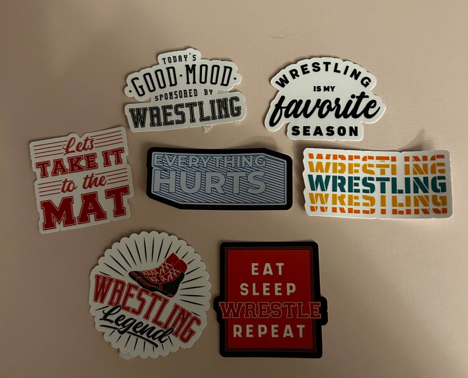 Wrestling Stickers free Shipping Personalized Optional - Etsy