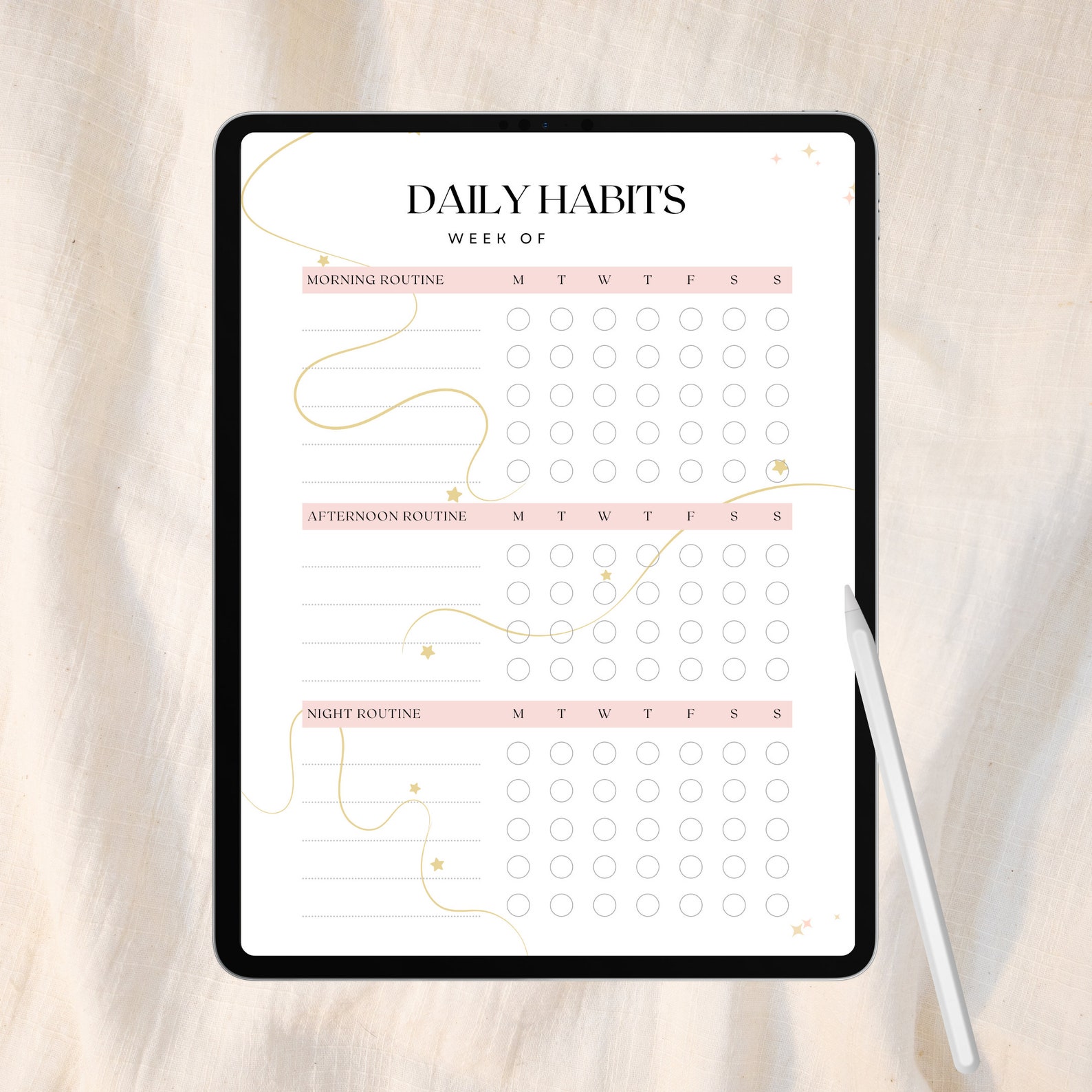 Daily Habits Tracker - Printable Template - PDF Template - Etsy