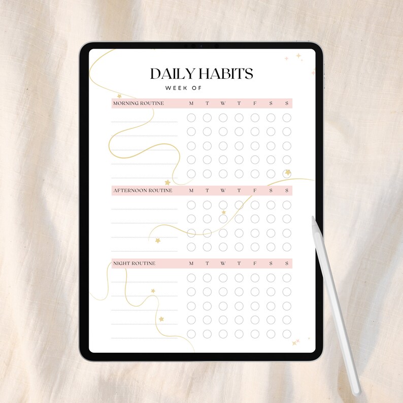 Daily Habits Tracker - Printable Template - PDF Template - Etsy