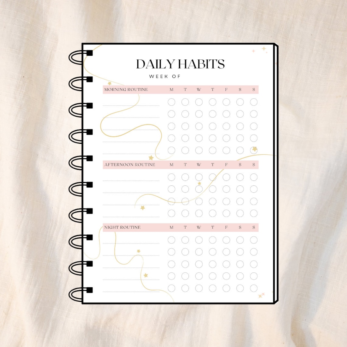 Daily Habits Tracker - Printable Template - PDF Template - Etsy