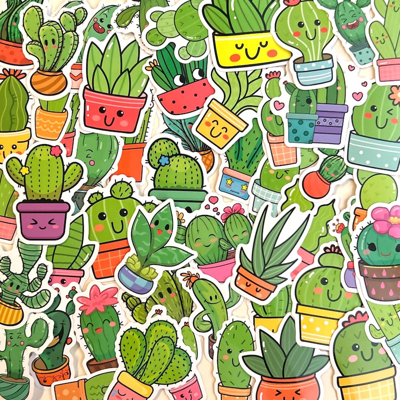 Cactus Stickers - Etsy