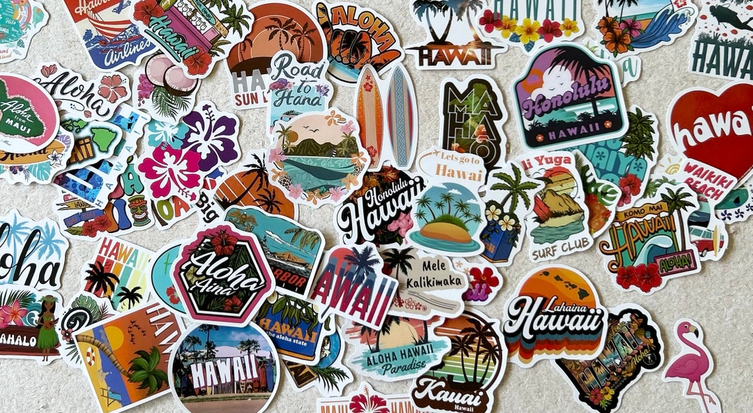 Hawaii Stickers: Tropical Islands, Surf, Aloha Decals - Etsy