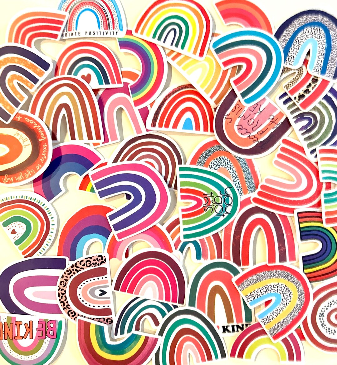 Rainbow Stickers: Happy Mail Decals for Water Bottles, Laptops - Etsy