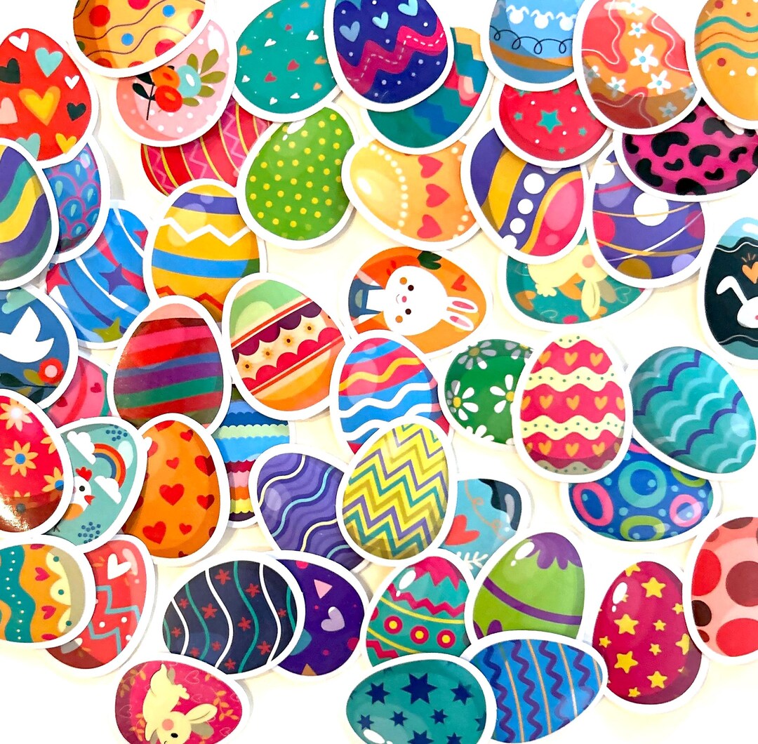 Easter Egg Stickers Choose Your Pack Size Happy Mail Decals for Water ...