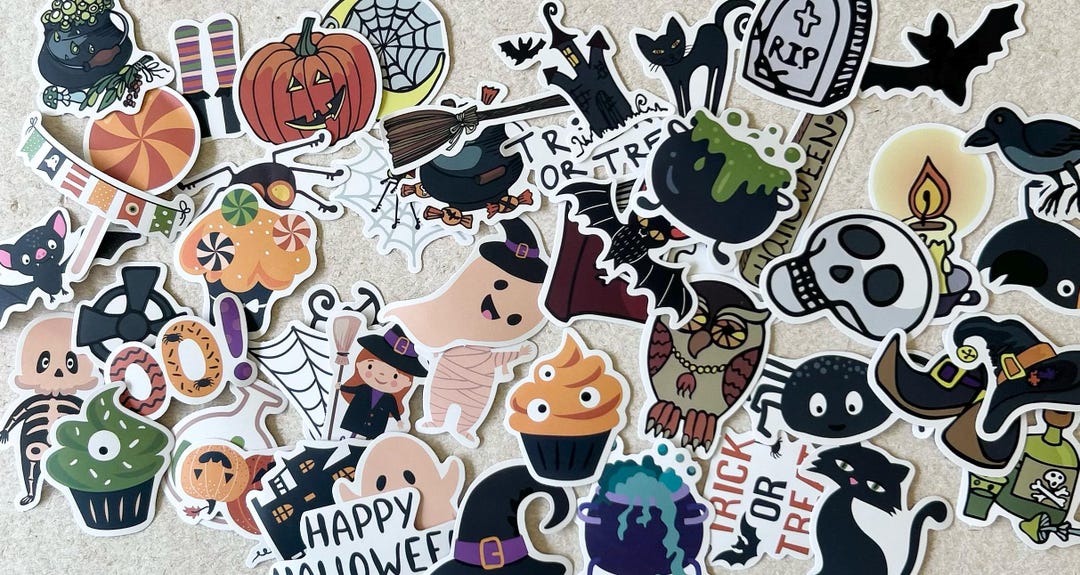 Halloween Stickers Choose Your Pack Size Happy Mail Waterproof Decal ...
