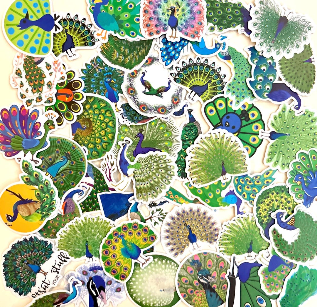 Peacock Stickers | Choose Your Pack Size | Happy Mail | Decal for Water ...