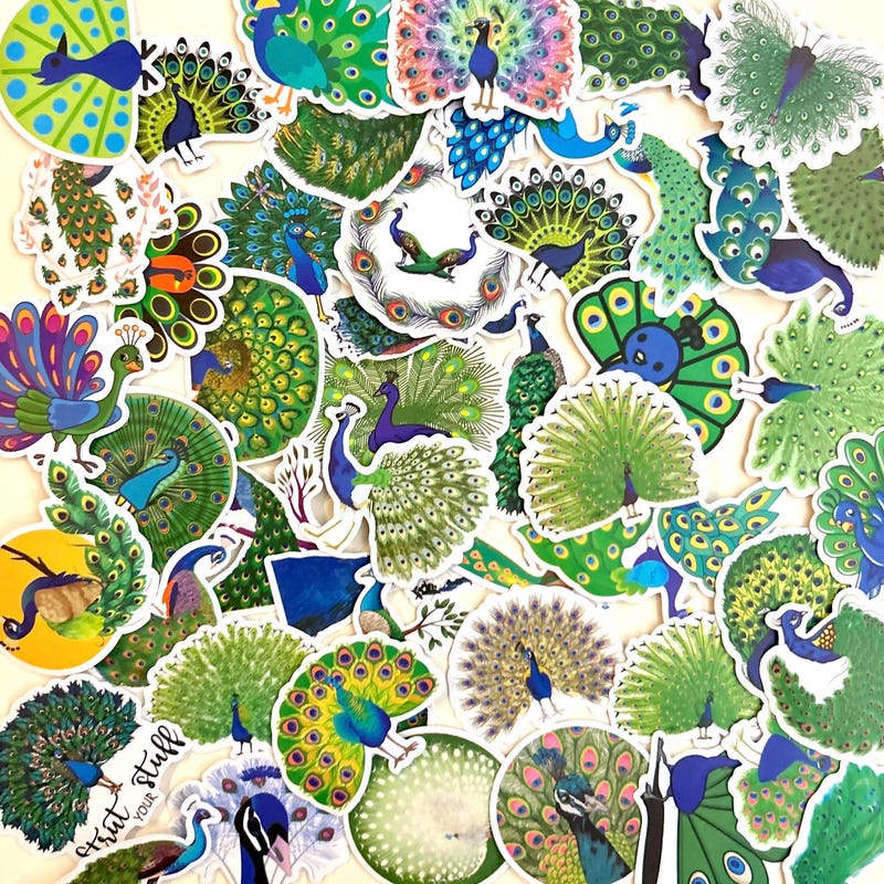 Peacock Stickers - Etsy