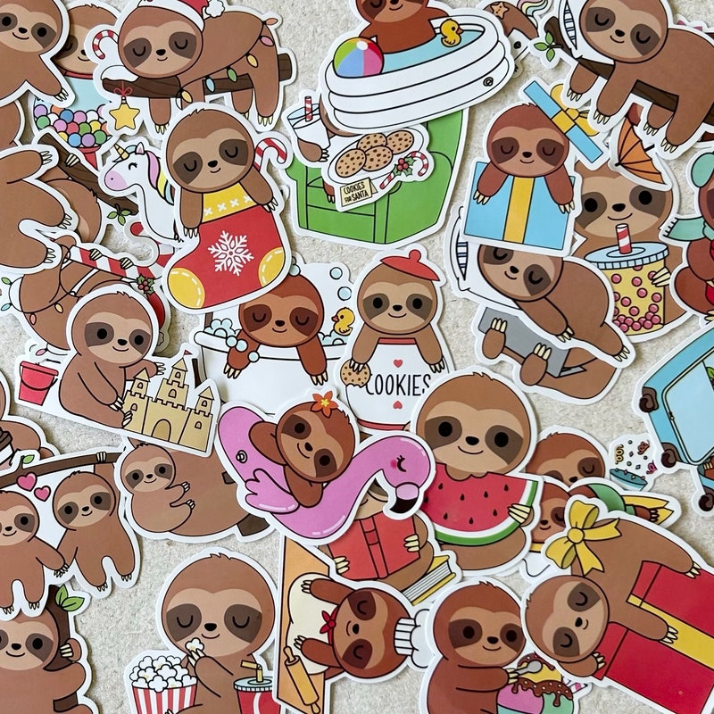 Sloth Sticker - Etsy