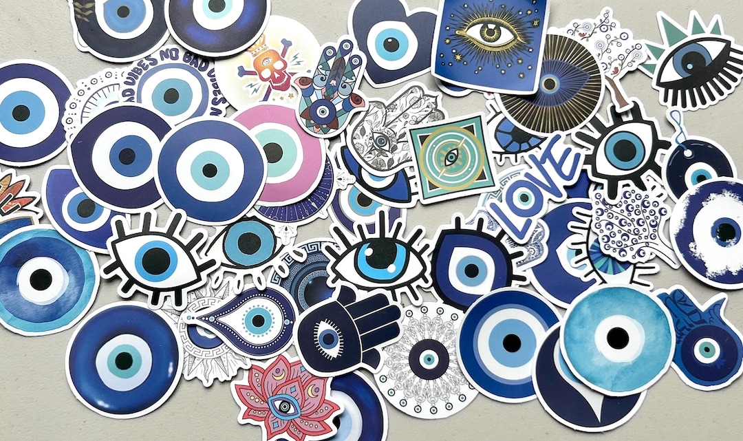 Evil Eye Stickers: Blue Variety Pack for Laptops & Crafts - Etsy