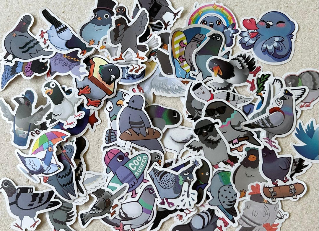 Pigeon Stickers | Choose Your Pack Size | Happy Mail | Decal for Water ...