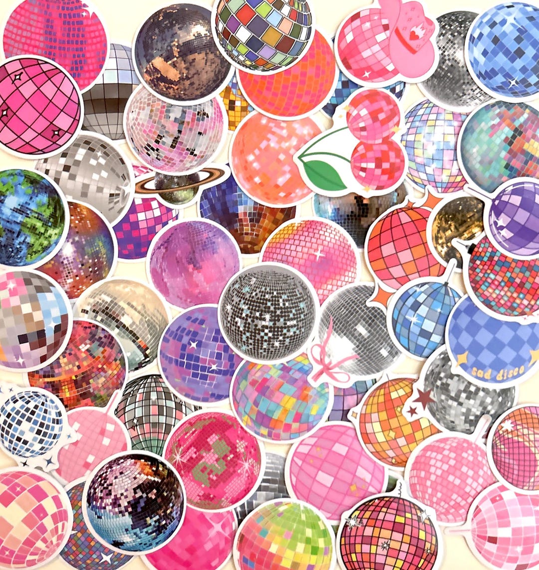Disco Ball Stickers: Shiny Colorful Decals for Planners & Laptops - Etsy