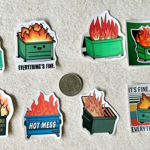 Dumpster Fire Stickers: Funny Laptop Decals, Water Bottle Stickers - Etsy
