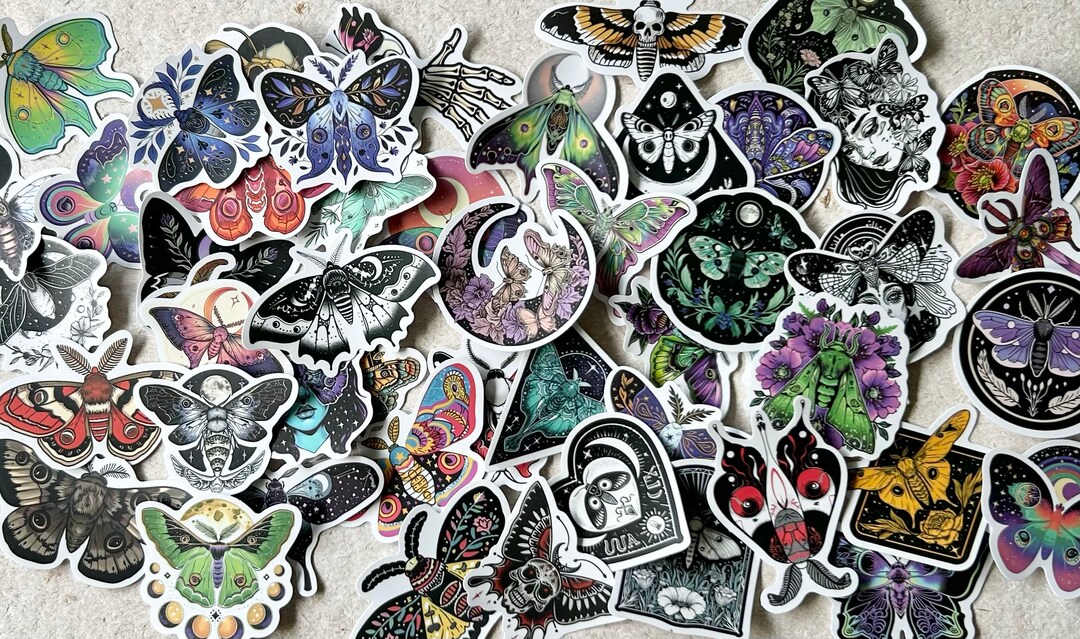 Moth Stickers Choose Your Pack Size Happy Mail Decal for Water Bottles ...