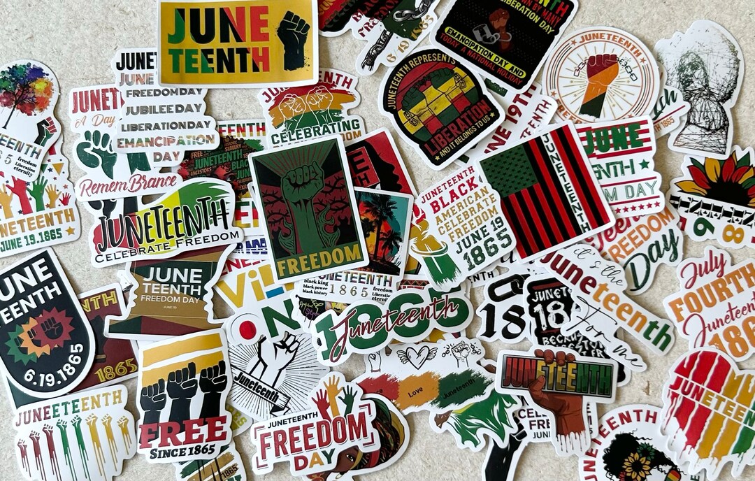 Juneteenth Stickers Choose Your Pack Size Happy Mail Decal for Water ...