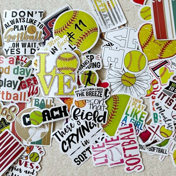 Softball Sticker - Etsy