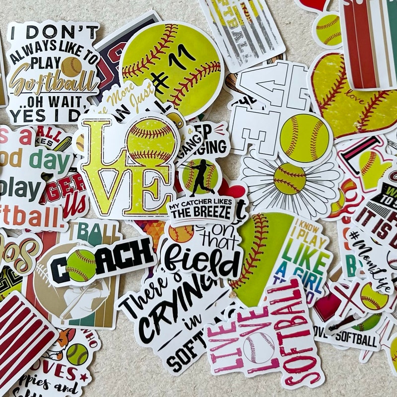 Softball Sticker - Etsy