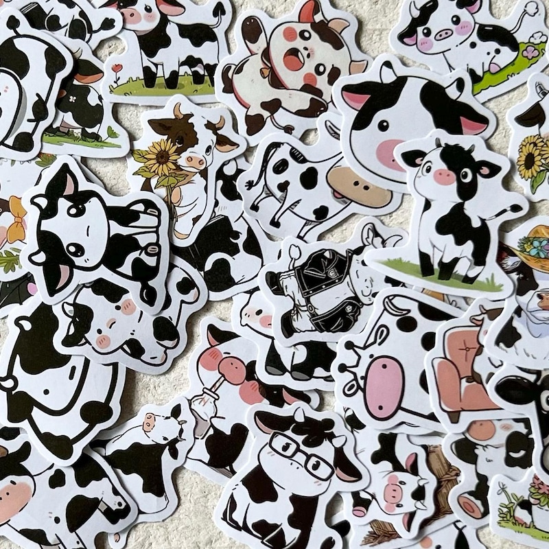 Cute Cow Print Stickers - Etsy