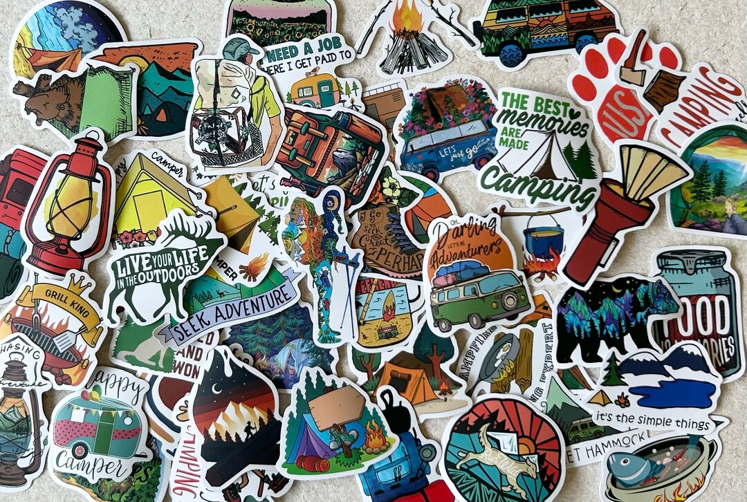 Camping Stickers Choose Your Pack Size Happy Mail Decal for Water ...