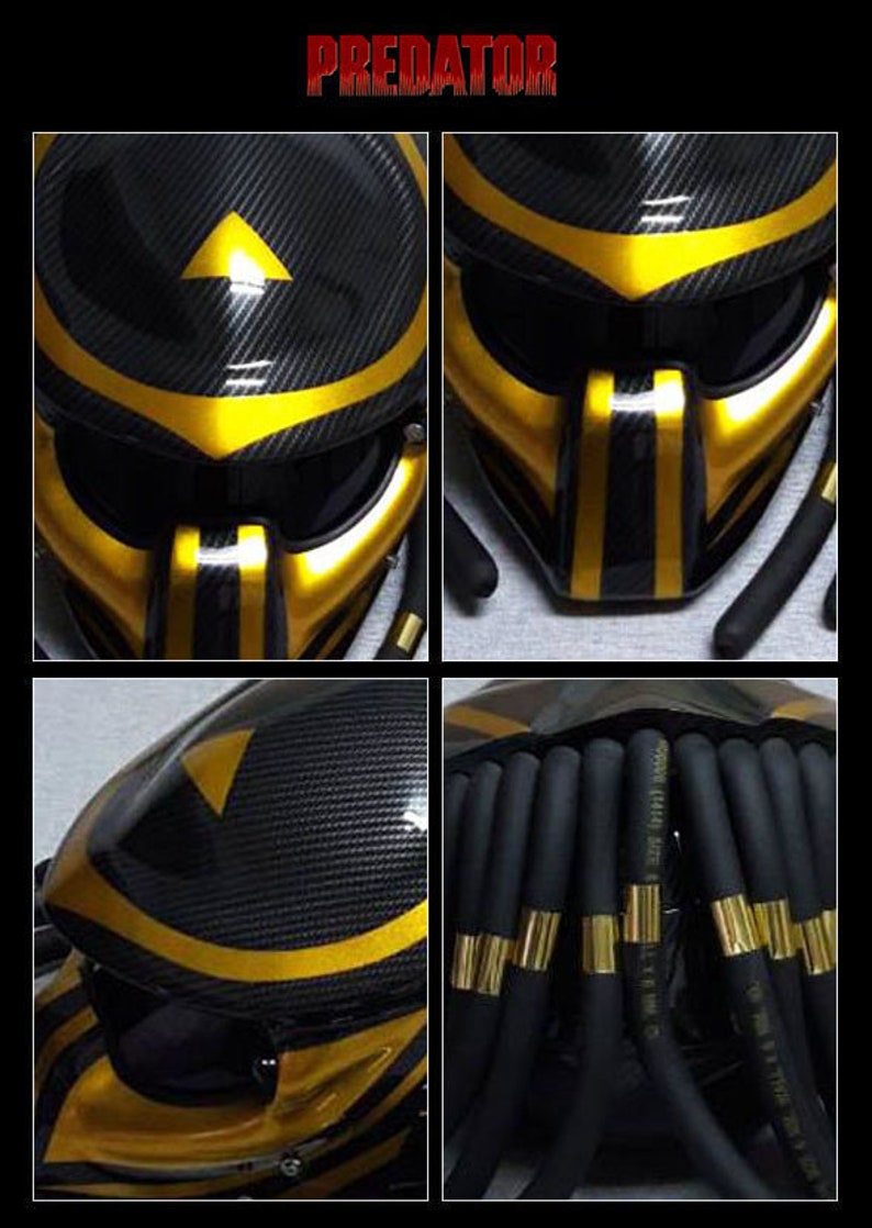 Helmet Predator HEROI Gold Motorcycle Helmets 1/1 Wearable - Etsy