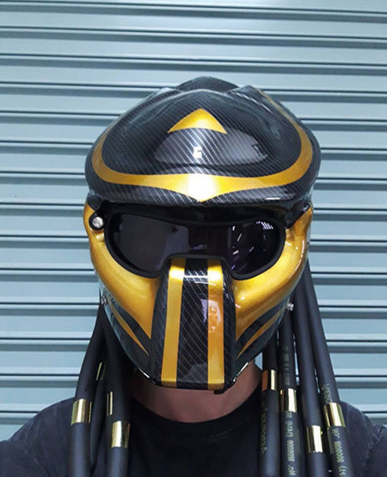 Helmet Predator HEROI Gold Motorcycle Helmets 1/1 Wearable - Etsy