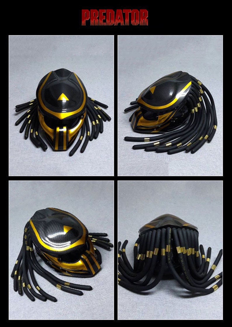Helmet Predator HEROI Gold Motorcycle Helmets 1/1 Wearable - Etsy