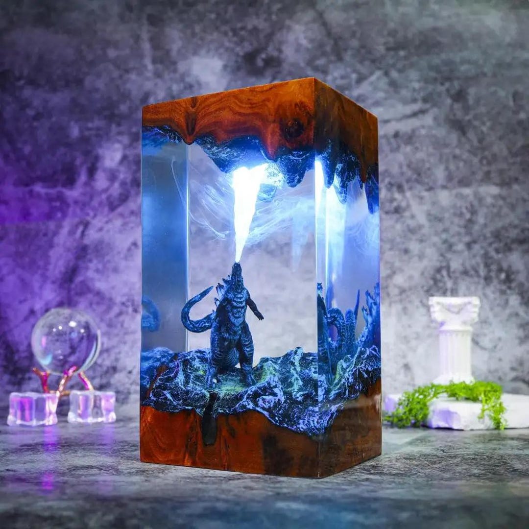 G.ODZ.ILLA Monster Night Light Atomic Breath Resin Lamp God.zilla ...