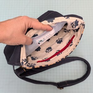 Upcycled Blue Red Basmati Rice Burlap Crossbody Bag, Casual Purse Made ...